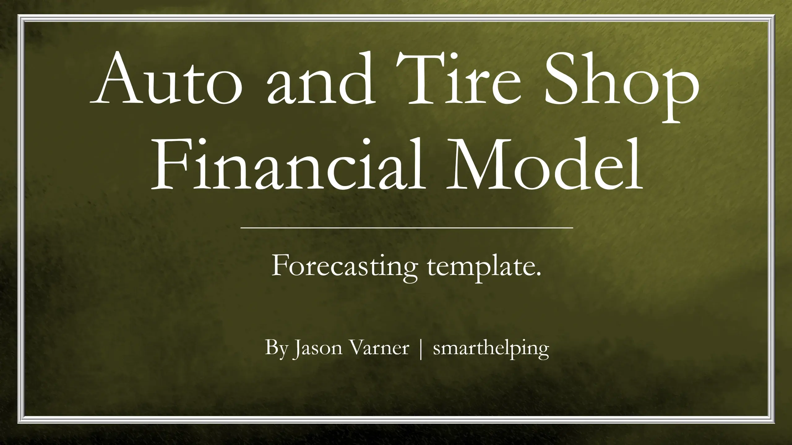 Auto Repair Shop Financial Model Template Excel XLS