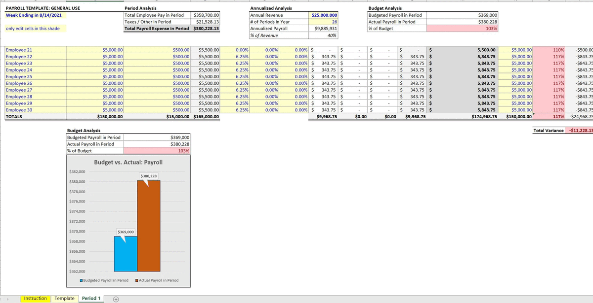 Payroll Calculator Template Excel XLS