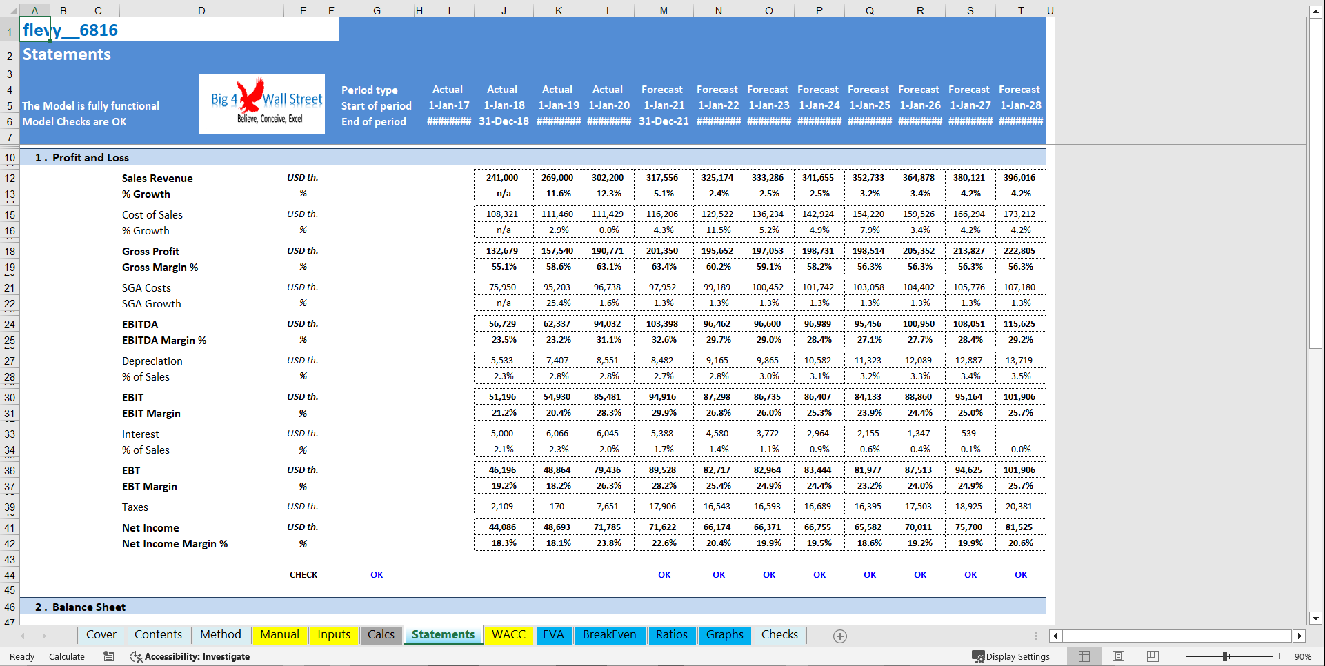 Economic Value Added Model Template Excel XLS