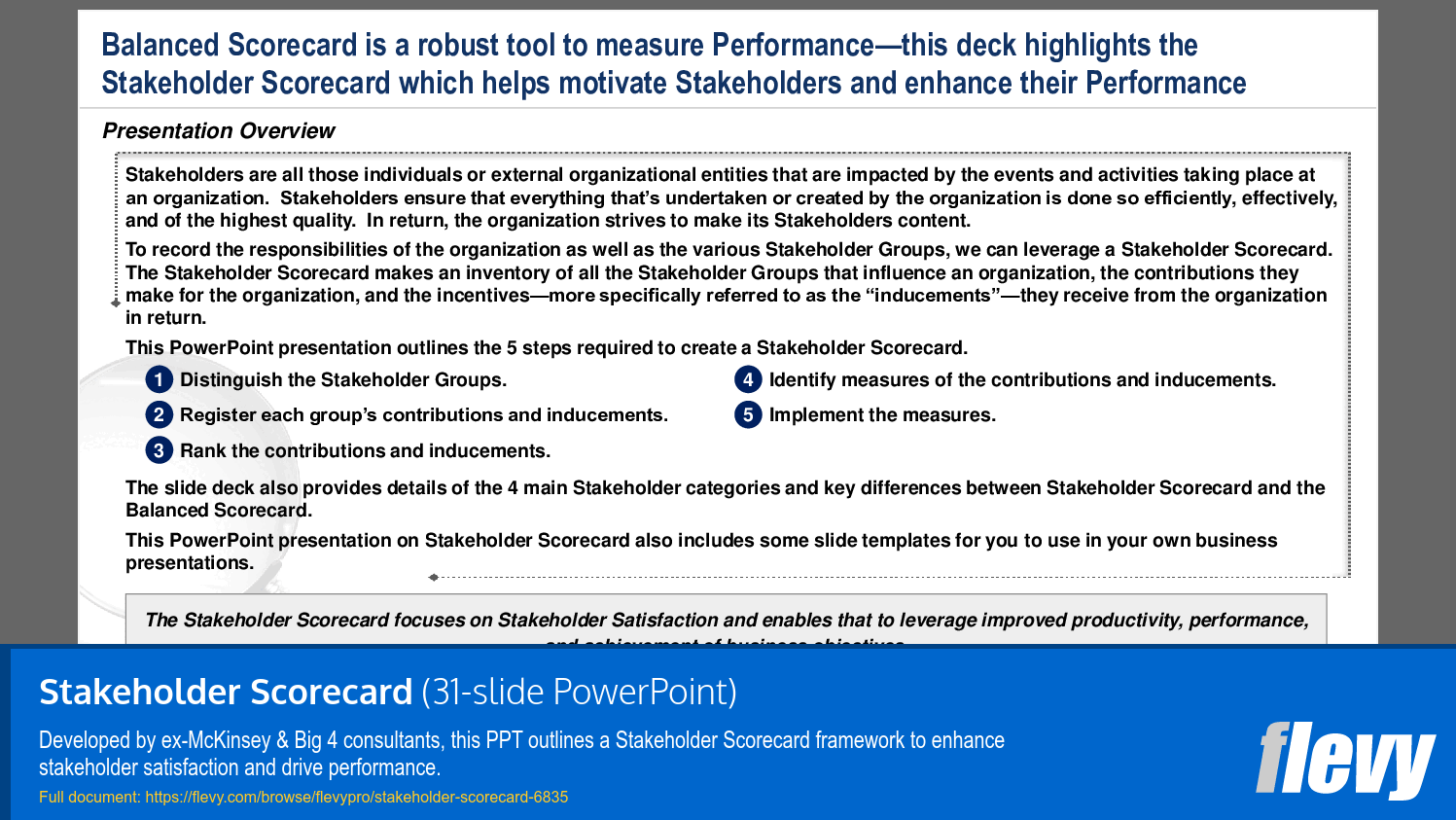Stakeholder Scorecard PPT