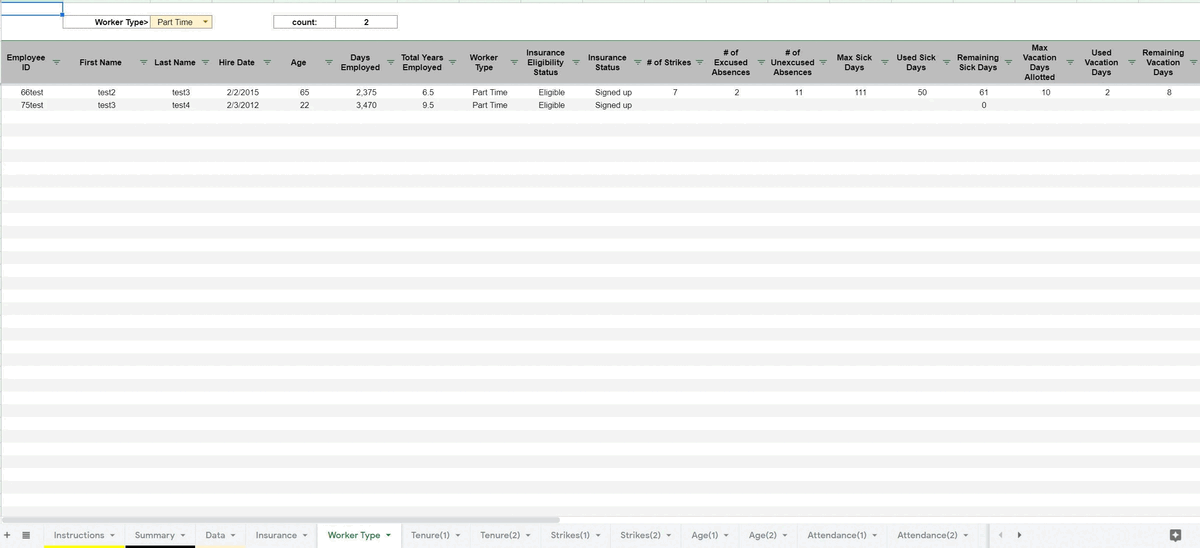 Employee Benefits Tracker (Google Sheet for HR Managers) Template Excel XLS