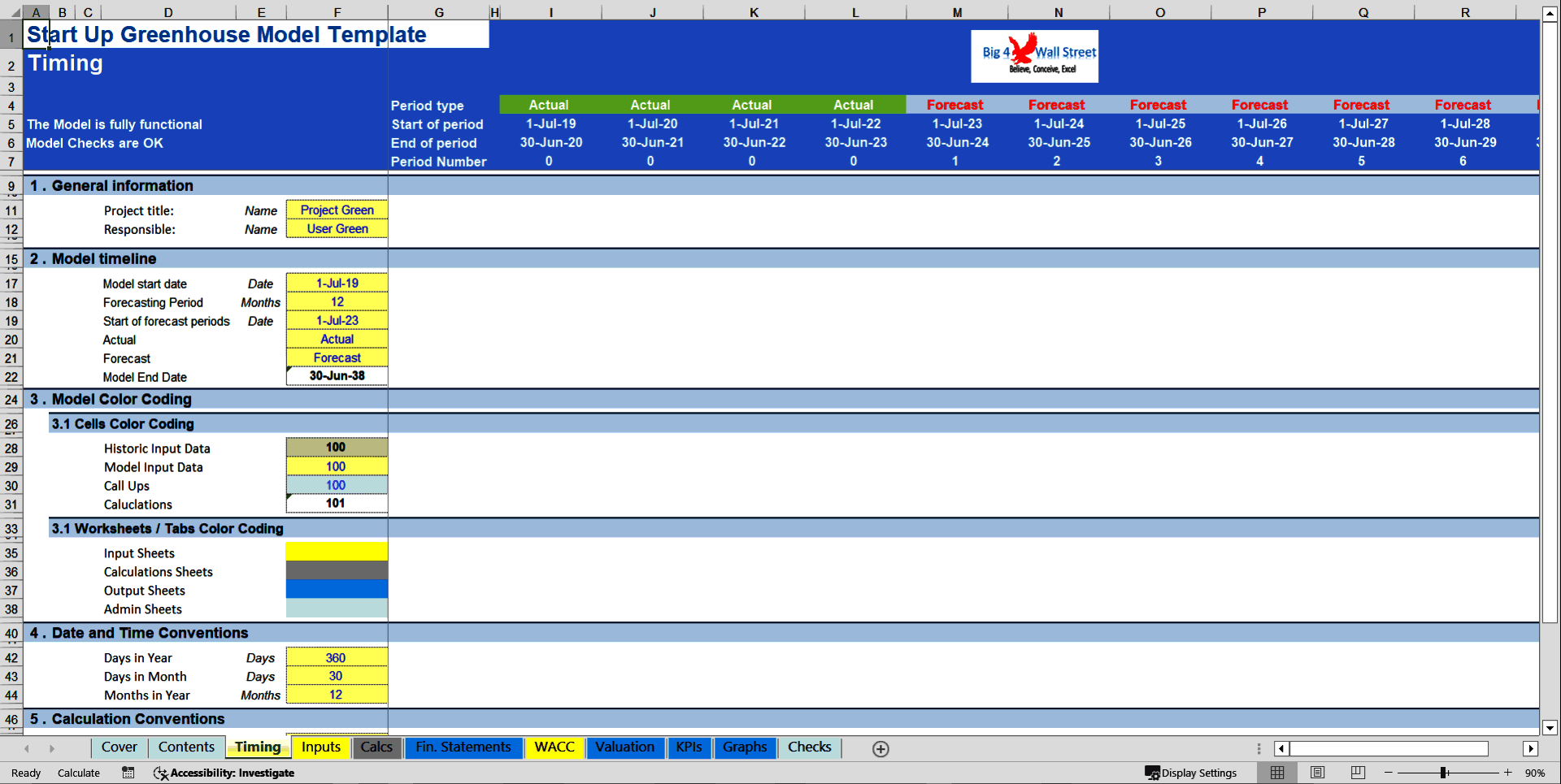 Greenhouse Start Up Model Template in Excel Excel XLS