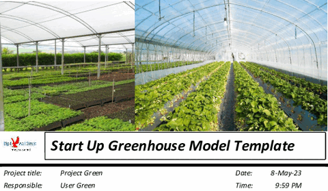 Greenhouse Start Up Model Template in Excel Excel XLS