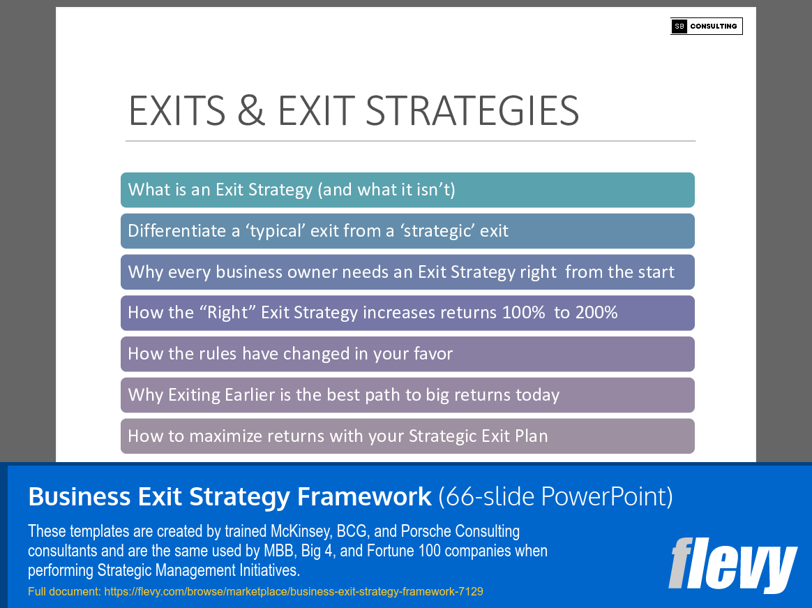 Business Exit Strategy Framework PPT