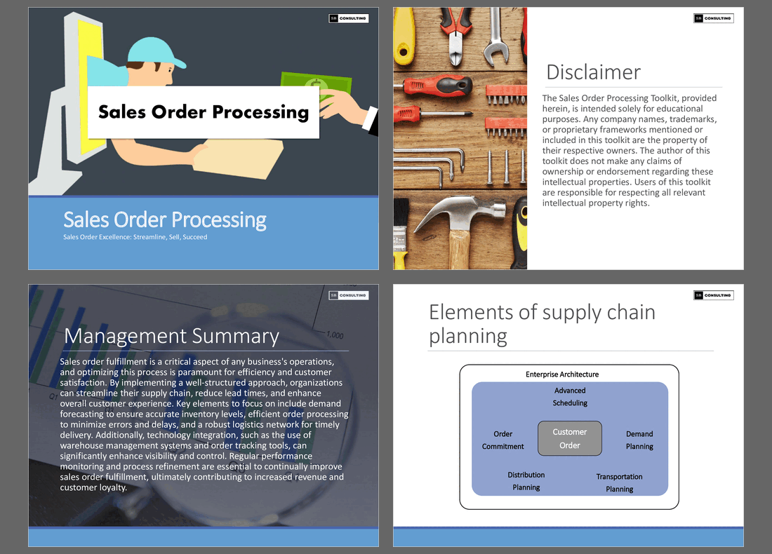 Sales Order Processing Business Toolkit PPT
