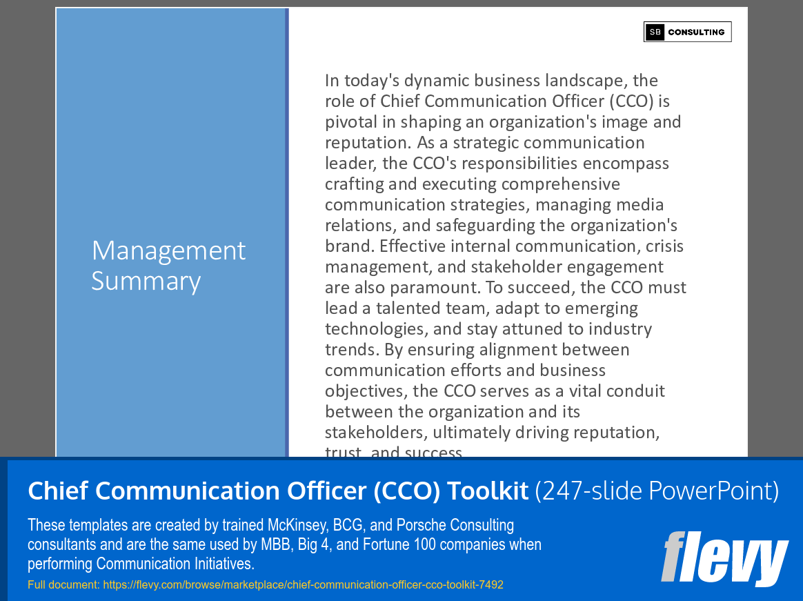 Chief Communication Officer (CCO) Toolkit PPT