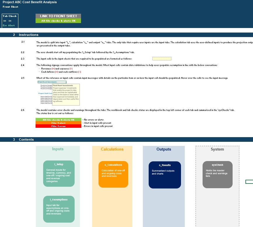 Excel Template Generic Cost Benefit Analysis Excel Model Template