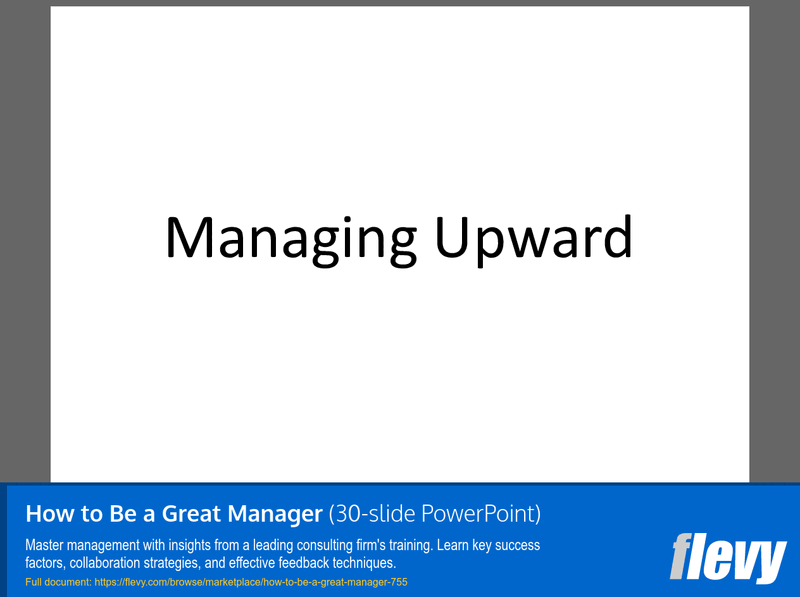 How to Be a Great Manager PPT