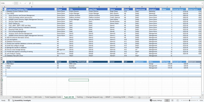 Network Upgrade Project Financial Plan Template Excel XLS