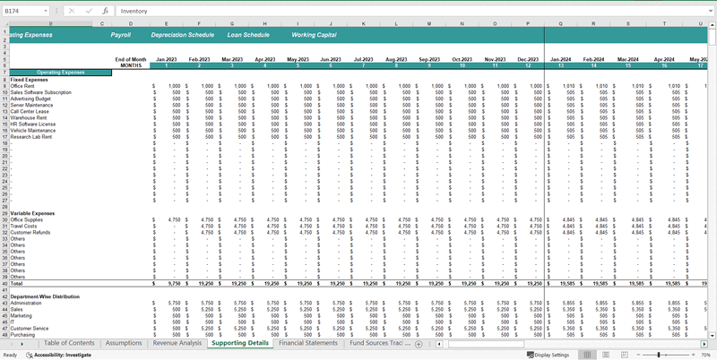 Utilization of Funds Excel Template Excel XLS