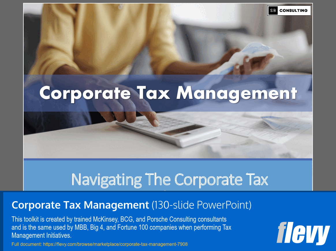 Corporate Tax Management PPT