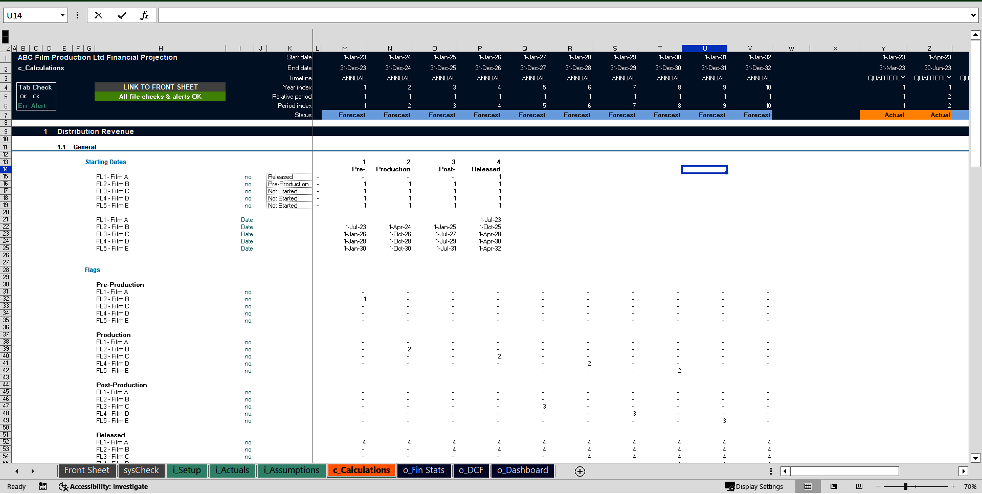 Film Production 10-Year 3 Statement Financial Projection Model Template ...