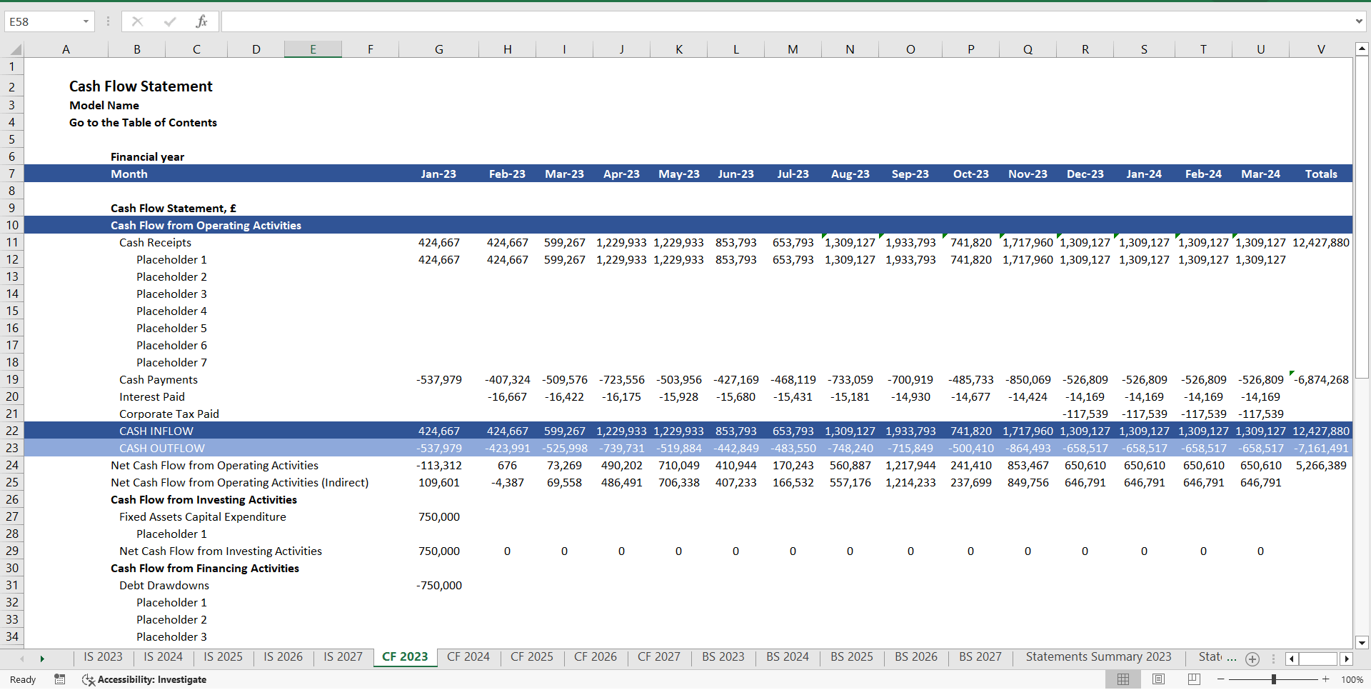 3 Statement Self Storage Company Finance Model Template Excel XLS