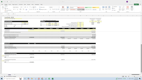 GP/LP Fund Structure with Multiple GP Catch-ups Template Excel XLS