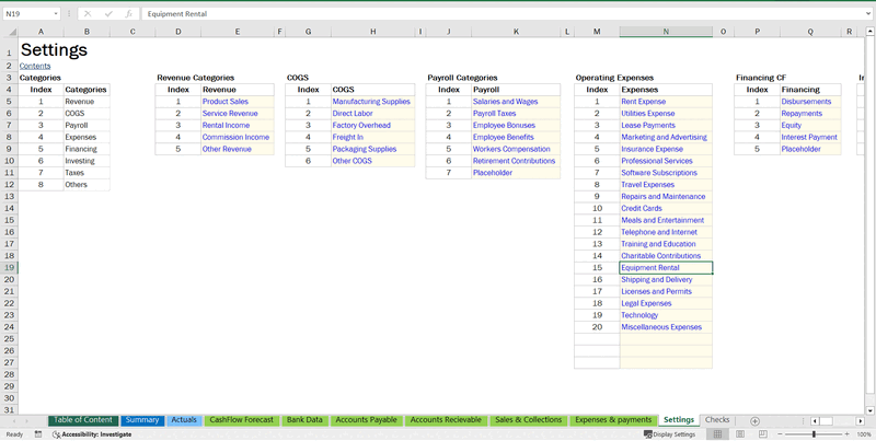 13-Week Cash Flow Forecast Template Excel XLS