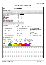 Form 003 Pre Start Briefing (Word) Slideshow View | Flevy